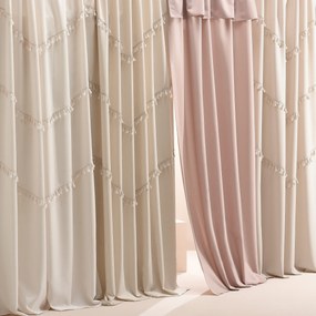 Room99 Hotový závěs na kroužcích s třásněmi Chloe Jednobarevný Barva: Růžová, Velikost: 140 x 250 cm