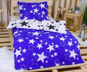 TOP Microtop povlečení 140x200 70x90 Stars - modrobílé