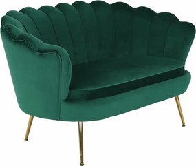 Lavice ve stylu Art-deco, smaragdová Velvet látka / gold chrom-zlatý, NOBLIN