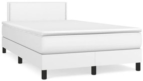Box spring postel s matrací bílá 120x190 cm umělá kůže