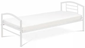 Kovová postel jednolůžková 90x200 bílá lesklá BED-1900 WT