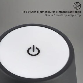 Brilo - LED St nab dotyk stolní lampa KIKI LED/2,6W/5V IP44 2600 mAh černá