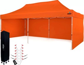 BRIMO Nůžkový párty stan SUPER 3x6 m 3 stěny oranžový