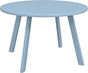Outsunny malý kulatý konferenční stůl, přídavný stůl s protiskluzovými nohami, kovová konstrukce, do zahrady, Ø 70 x 42 cm, modrý