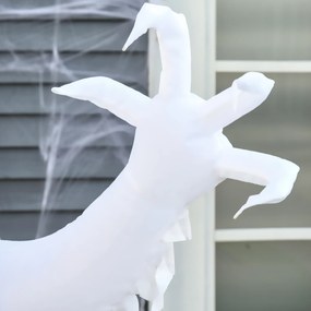 HOMCOM Samonafukující strašidelný duch, LED osvětlený Halloween dekorace, polyester, bílá, 105 x 65 x 180 cm