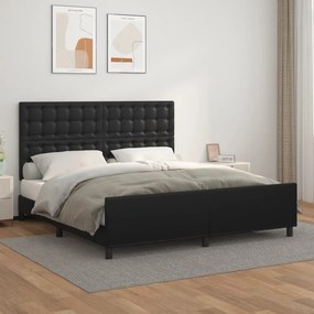 Rám postele s čelem černý 180x200 cm umělá kůže 3125585