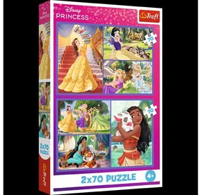 Trefl Puzzle 2x70 Disney Princezna - Pohádkové dny 27,5x18cm v krabici 19x29x4cm