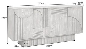 Massive home | Komoda Art Deco 170cm masiv šedé mango