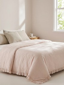 Sinsay - Prošívaná přikrývka na postel s volánem - béžová