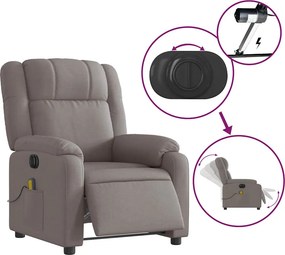 Elektrické masážní polohovací křeslo taupe textil 3205198