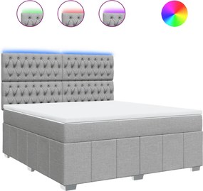 Box spring postel s matrací světle šedá 180 x 200 cm textil 3294054