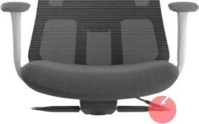 Kancelářská ergonomická židle WISDOM s podhlavníkem — síť, šedý plast, nosnost 150 kg, světle šedá Mercury star