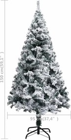 Umělý vánoční stromek zasněžený zelený 150 cm PVC 320963