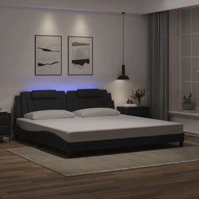 Rám postele Viana s LED bez matrace černý 200 x 200 cm 3214043
