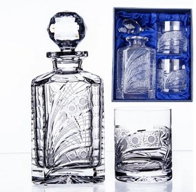 Onte Crystal Bohemia Crystal ručně broušený whisky set Kometa 1+2