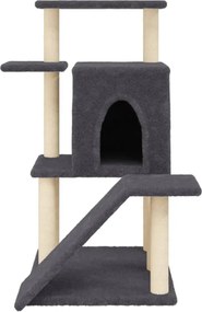 Škrabadlo pro kočky se sisalovými sloupky tmavě šedé 97 cm 172099