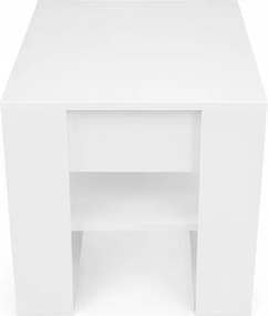 konfereční stolek, s odkládací policí, dřevo, 56x54x46 cm, bílá s vysokým leskem, Dekorino KS20260006