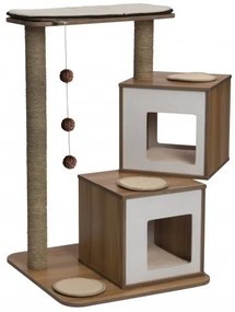 V-Double škrabadlo pro kočky hnědé 65x65x103,5cm 52048