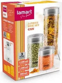 Lamart Can Sada dóz 3ks čirá / sklo-nerez