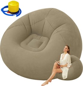 Verk Group Nafukovací sedák velurové křeslo lehké měkké pohodlné relaxace