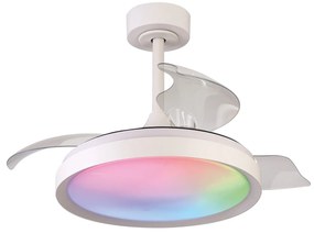 Mantra 8760 Siberia Mini, rozvinovací ventilátor se svítidlem a dálk. ovladačem, LED 40W 3000-6500K+RGB, bílá, průměr 45/91cm