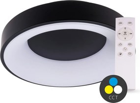 T-LED SMART TUYA Černé LED stropní svítidlo kulaté 480mm 48W CCT s DO 105556
