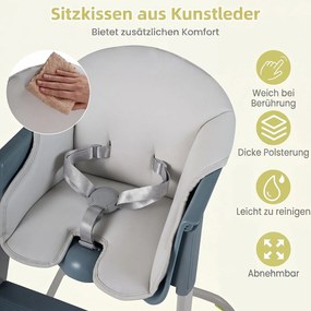 Costway 2-in-1 Vysoká židle Dětská vysoká židle s odnímatelným a nastavitelným