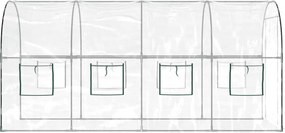 Skleník průhledný 160 x 400 x 190 cm PVC práškově lakovaná ocel 317247