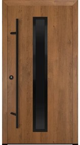 Vchodové dveře s ocelovým opláštěním FM Turen model DS21 blackline Orientace dveří: Levé, otevírání dovnitř, Dekor: Winchester, Standardní rozměr dveří včetně rámu: 100 cm x 210 cm - vnější rozměr rámu