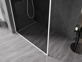 Mexen Kioto-F, sprchová zástěna s rámem 120 x 202 cm, 8 mm šedé sklo, bílý profil, 800-120-104-20-40