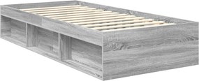 Rám postele s čelo Šedá Sonoma 90 x 200 cm Masivní borové dřevo 3409413
