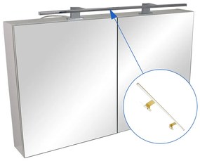BPS-koupelny Zrcadlová skříňka Montana 100 ZS LED-G s osvětlením Any LED 80 G, zlatá