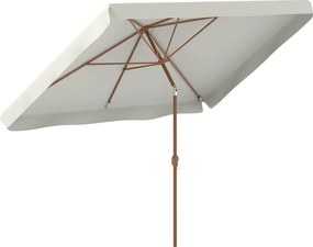 Outsunny Zahradní Slunečník 300x200 cm s Nastavitelným Úhlem a Hliníkovou Tyčkou pro Terasu, UV 50+ Ochrana, Krémový | Aosom