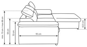 Sedací souprava COOL | 281x191 cm | rozkládací + úložný prostor | PRAVÁ | šedo černá 23/15