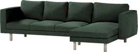 Potah na pohovku IKEA Norsborg 4-místná se šezlongem barva zelená látka pletený vzor