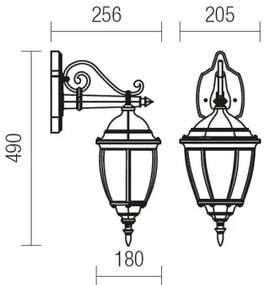 Redo 9605 - Venkovní nástěnná lampa SEVILLA 1xE27/42W/230V IP44 zlatá/patina