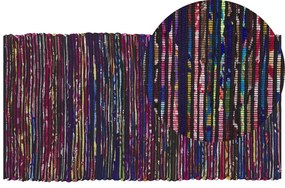 Různobarevný bavlněný koberec v tmavém odstínu 80x150 cm BARTIN Beliani