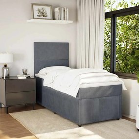 Box spring postel s matrací tmavě šedá 90x190 cm samet 3294509