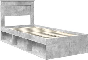 Rám postele Betonově šedá 75 x 190 cm Masivní borové dřevo 3409818