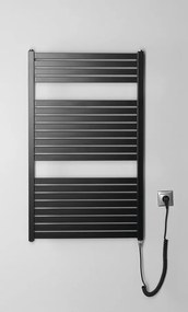 Sapho, TONDI-E elektrické topné těleso, rovné, 600x970 mm, 400W, černá matná