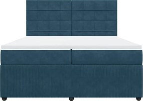 Box spring postel s matrací modrá 200 x 200 cm samet 3294734