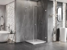 Mexen Lunar-B L výklopný sprchový kout pravý 90 x 90 cm, čiré sklo, chromová, 832L-090-090-01-00-P