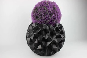 Černý kulatý glamour květináč 40 cm