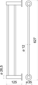 Ferro Smile Dvojitý držák ručníků SMILE 600 mm, chromová, ASM10