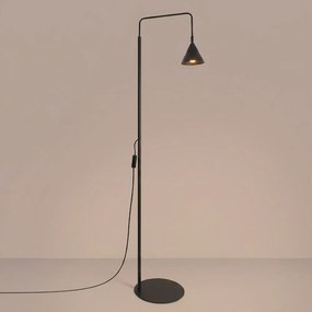 Černá ocelová stojací lampa s ohybatelnou konstrukcí (výška 165 cm) Zylo – Sollux