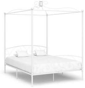 Rám postele s nebesy bílý kovový 180 x 200 cm,  284473 HangarStore.cz