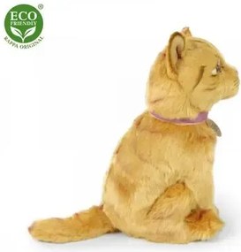 RAPPA Plyšová kočka hnědá 25 cm / ECO-FRIENDLY / od 0 měsíců