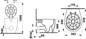 Isvea výlevka stojící keramická s roštem 36 x 52 cm bílá VKS03