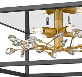Zuma Line C0578-04A-B5TF - Stropní svítidlo SPRING 4xG9/33W/230V černá/zlatá