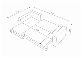 Eoshop Rozkládací rohová sedací souprava Savio, alova 04+46 (barva potahu)